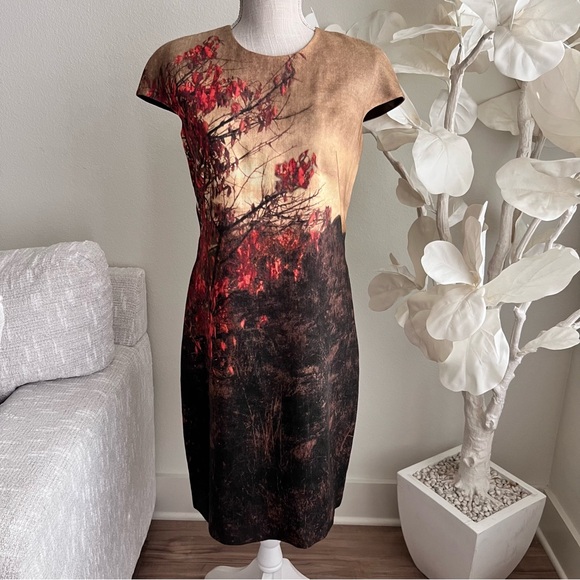 Akris | Dresses | Akris Tree Print Sheath Autumn Scene Dress | Poshmark